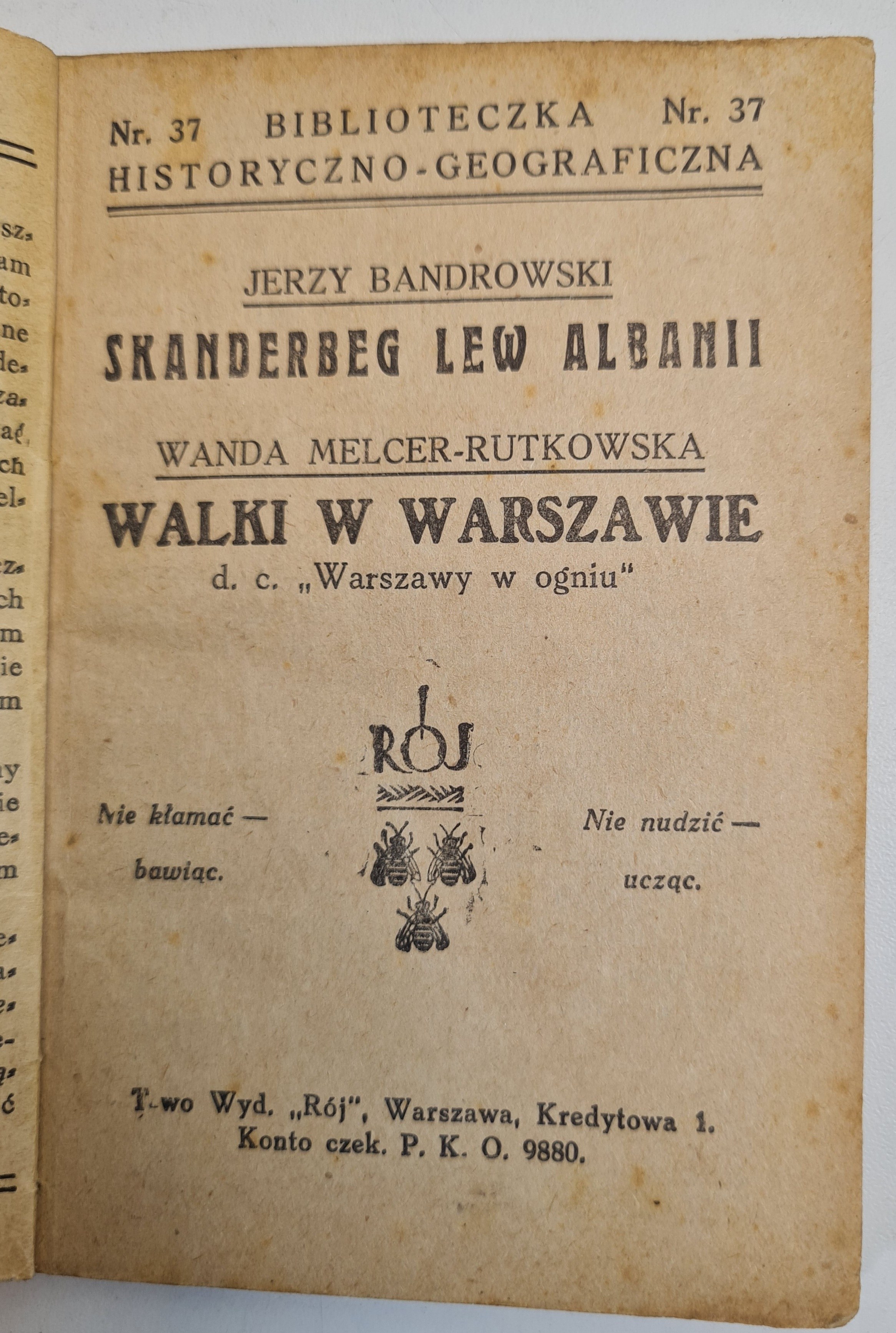 BANDROWSKI Jerzy - SKANDERBEG LEW ALBANJI, MELCER-RUTKOWSKA Wanda ...