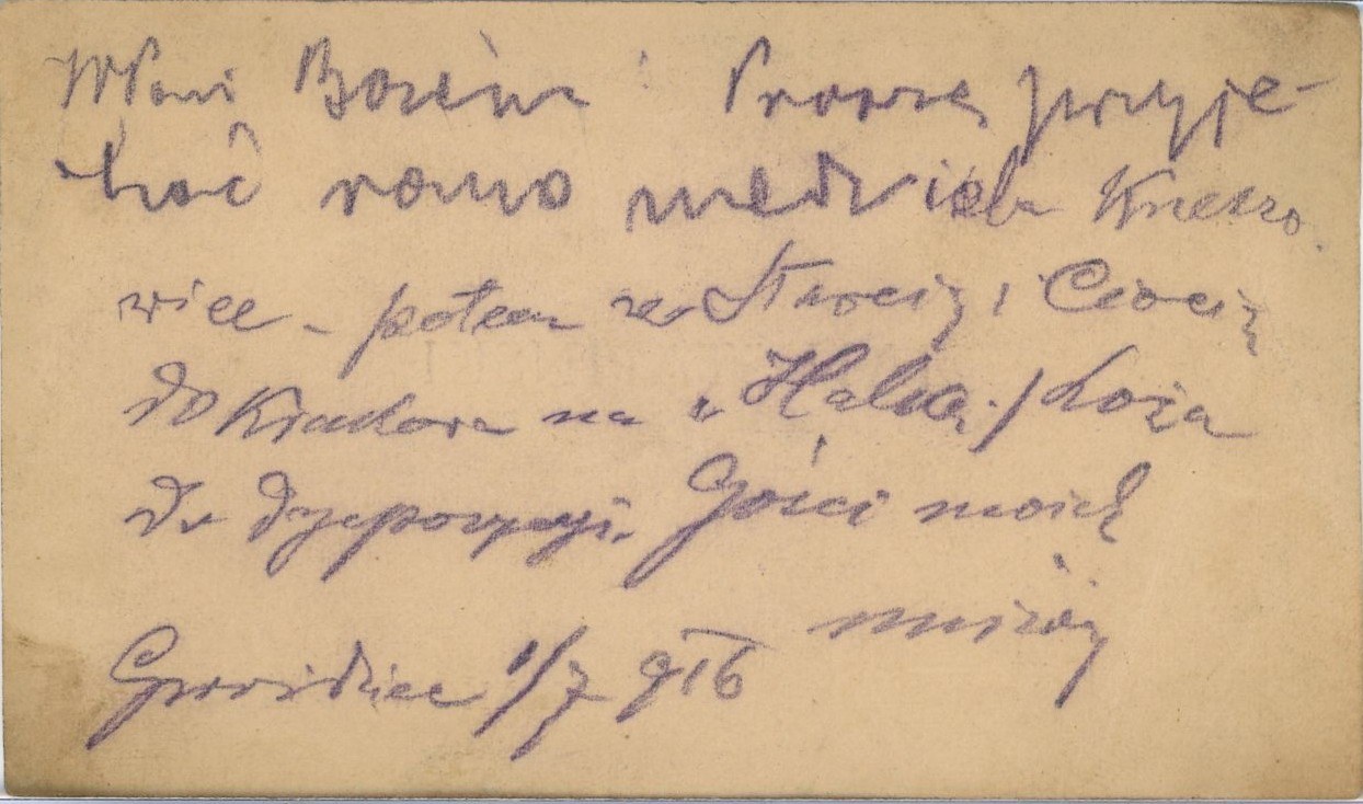 Wizytówka. Stapiński Jan, Poseł na Sejm i do Rady Państwa, Kraków, 1916 ...