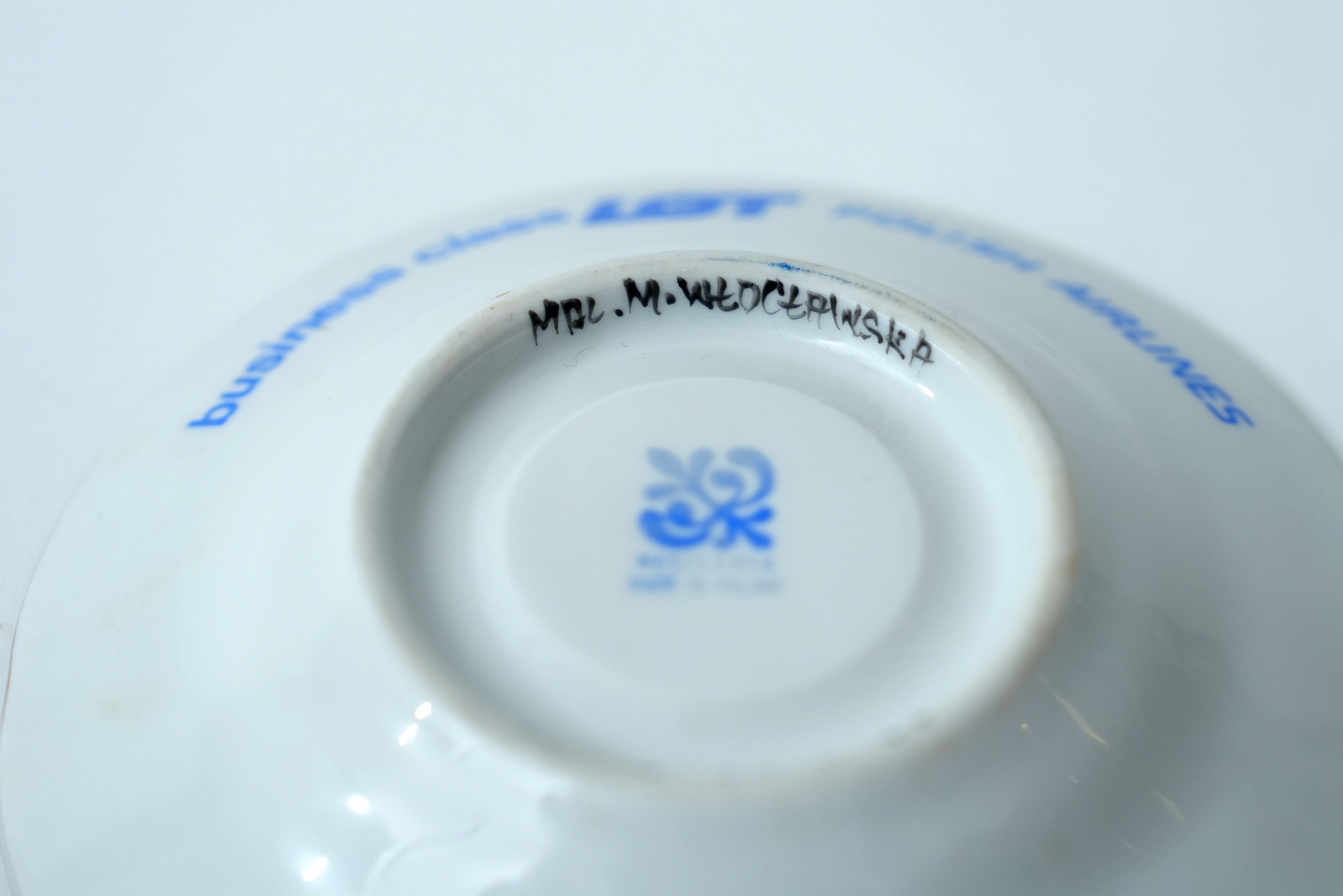 Faience plate - Business class LOT Polish Airlines - ZF Wloclawek - Mal ...
