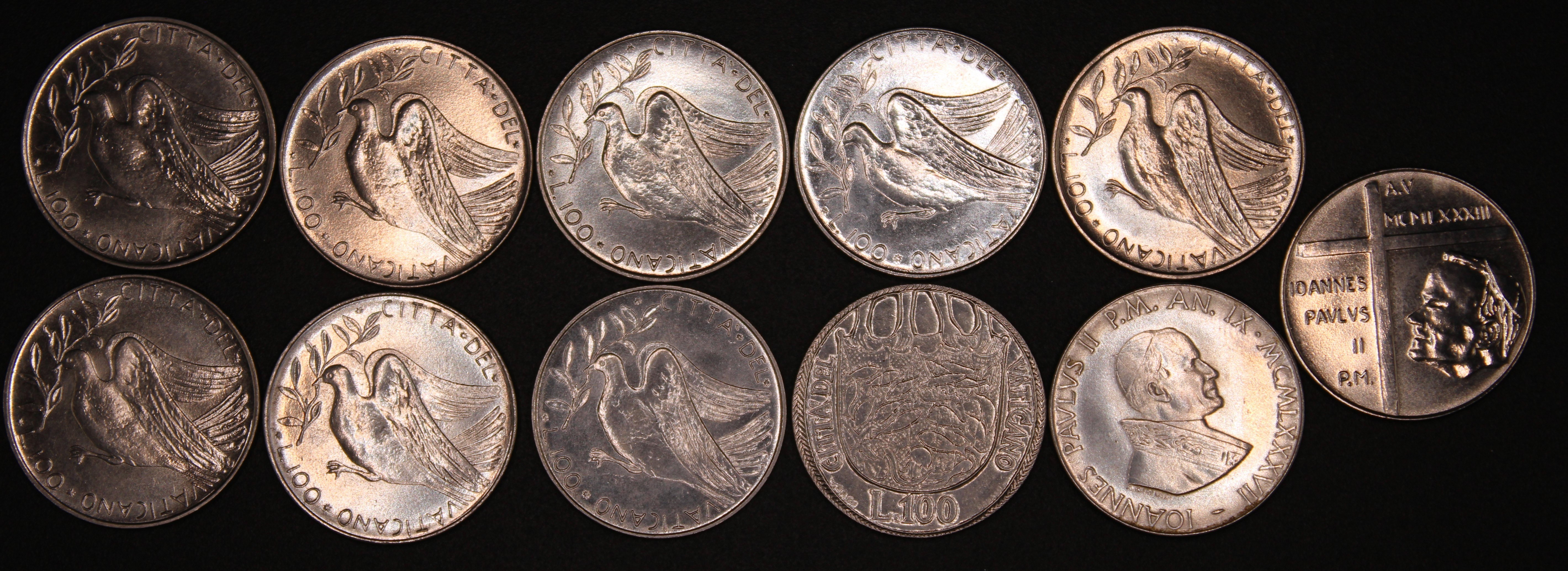 Vatican. 1960 100 Lire Lot of 11 Pieces - Aukcja internetowa ...
