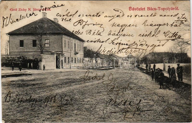 1906 Topolya, Bácstopolya, Bács-Topolya, Backa Topola; Gróf Zichy N ...