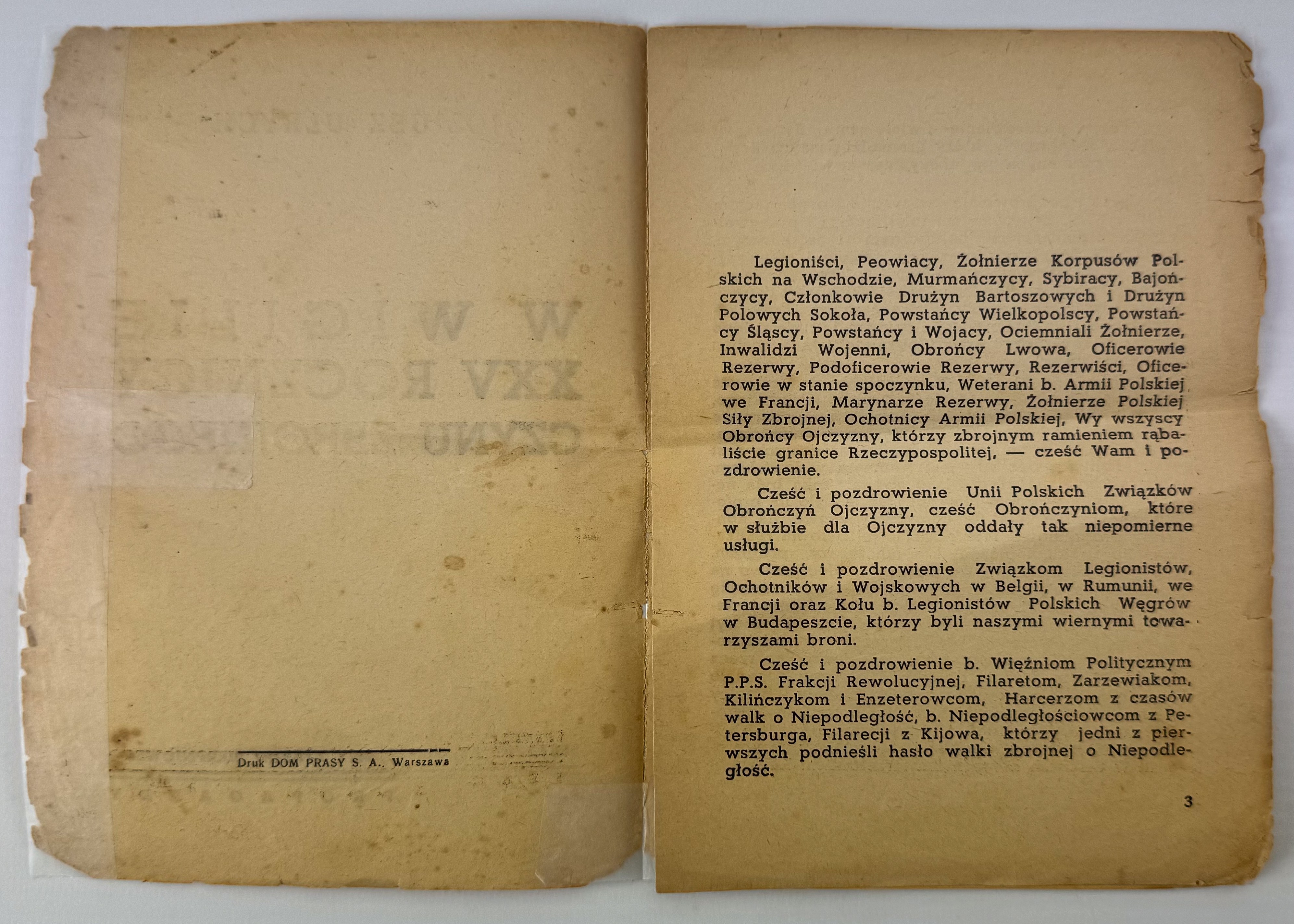 ULRYCH Juliusz - W Wigilię XXV Rocznicy Czynu Zbrojnego - Warszawa 1939 ...