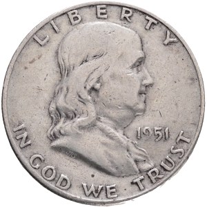 USA Półdolarówka Franklin 1951 D Denver , KM#199 Ag.900 12,61g - Aukcja internetowa / Licytacja ...