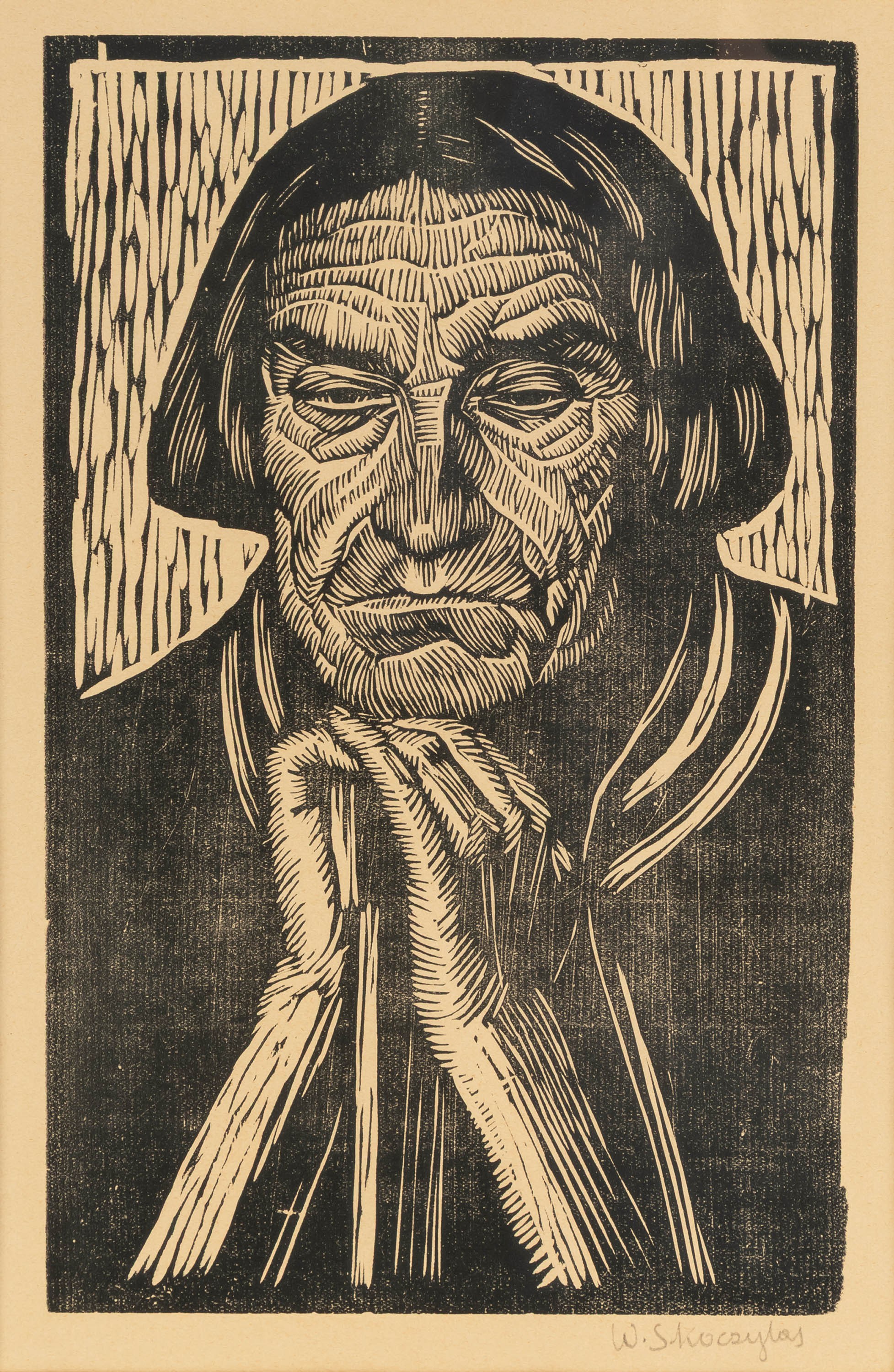 Władysław Skoczylas (1883 Wieliczka - 1934 Warszawa), Baca siedzący, 1917 r. - Aukcja ...