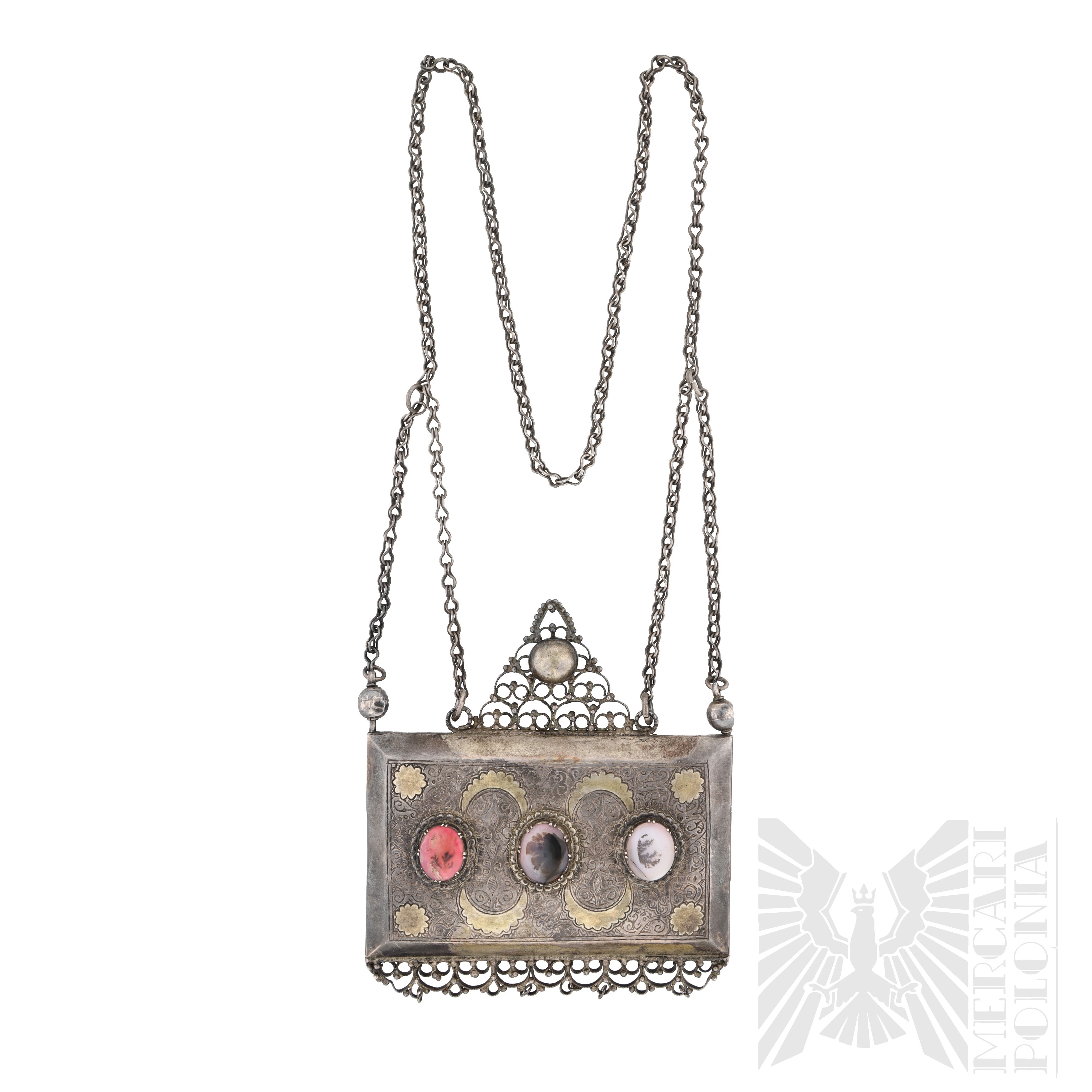 [SZTUKA ISLAMSKA] Kirgistan (?) - Amulet Naszyjnik Boi Tumar (Бой тумар ...