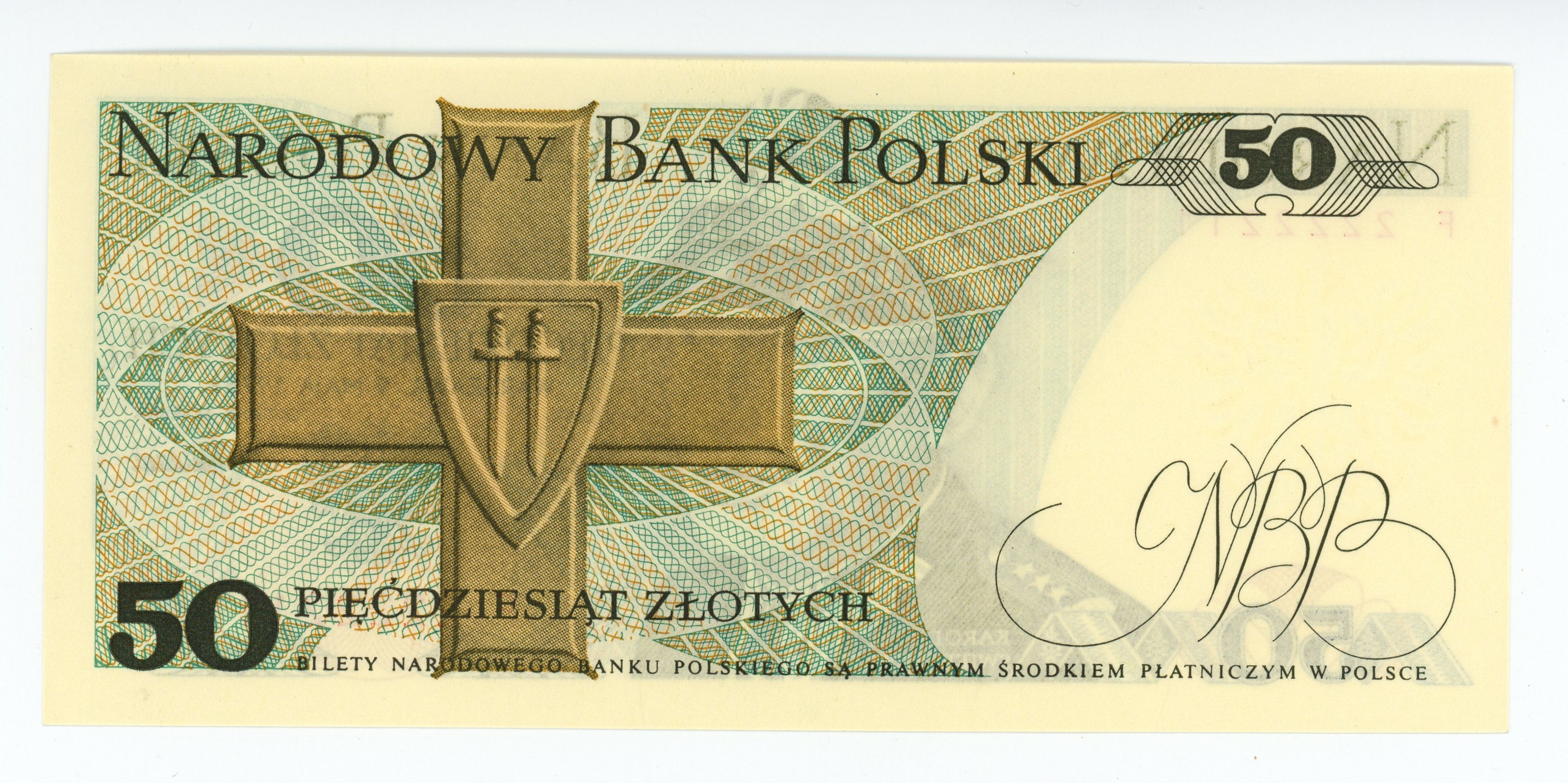 50 złotych 1975, seria F 2222211, atrakcyjna numeracja, rzadka seria ...