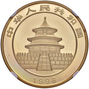 Monety zagraniczne - CHINY 100 Yuan 1998 - KM 1130 AU W kasecie NGC MS ...