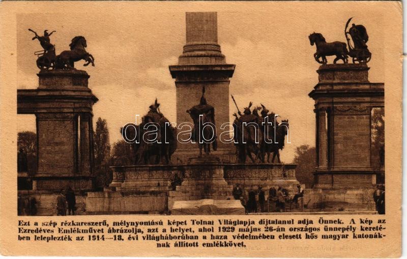 1929 Budapest XIV. Hősök tere. Hősök napja 1929. május 26. Emlék a ...