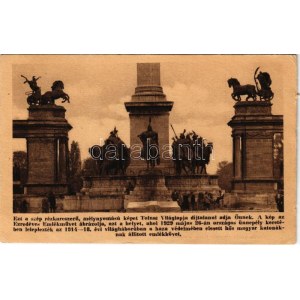1929 Budapest XIV. Hősök tere. Hősök napja 1929. május 26. Emlék a ...