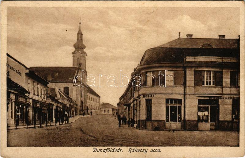 Dunaföldvár, Rákóczy utca, Kristály, gyógyszertár, Wess János üzlete ...