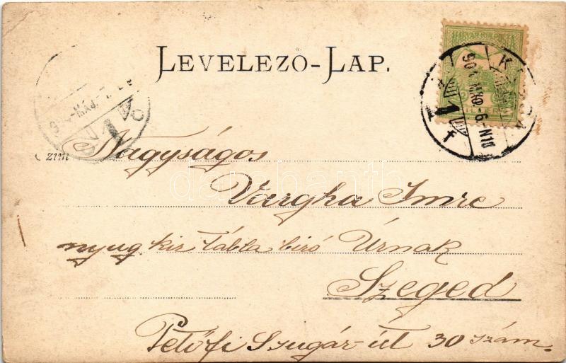 1904 Kassa, Kosice; Törvényszéki palota, Jakab üzlete. Varga Bertalan kiadása / court, shops ...