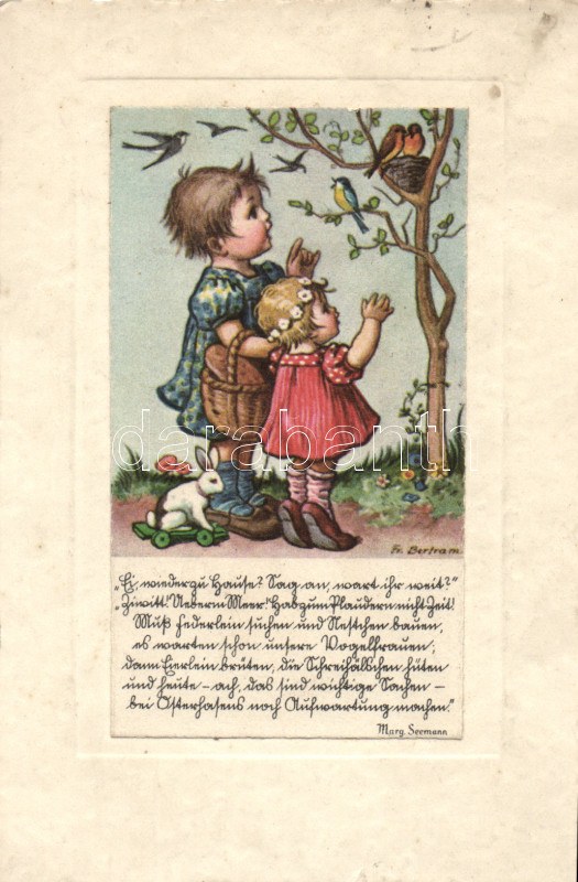 Children and the bird nest s: Fr. Bertram (small tear) - Aukcja ...