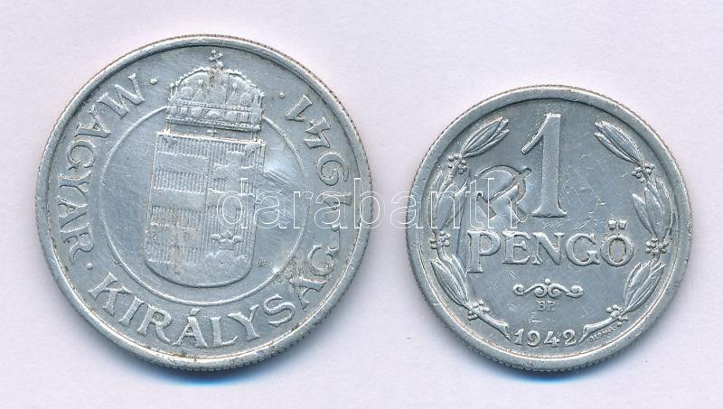 1941. 1P Al hamis sarló-kalapács ellenjeggyel + 1942. 2P Al hamis sarló ...