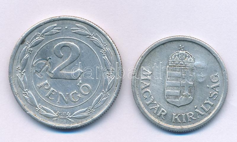 1941. 1P Al hamis sarló-kalapács ellenjeggyel + 1942. 2P Al hamis sarló ...