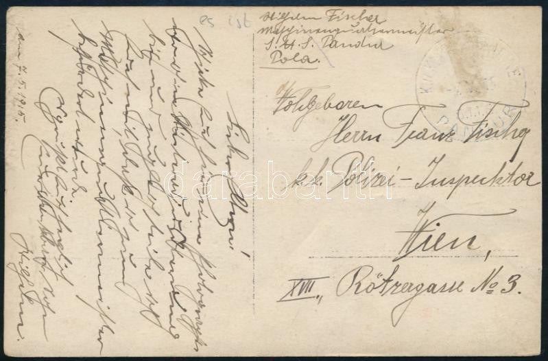 1915 Az S.M.S. Pandur osztrák-magyar Huszár-osztályú romboló (épült a ...