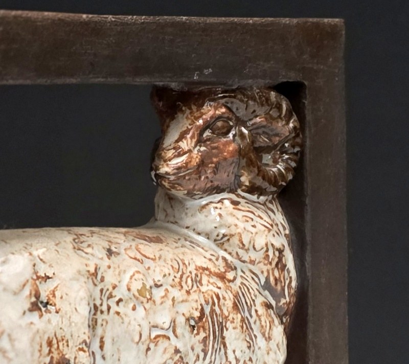 Baran - ceramiczna przestrzenna rzeźba z serii znaki zodiaku - lata 60 ...