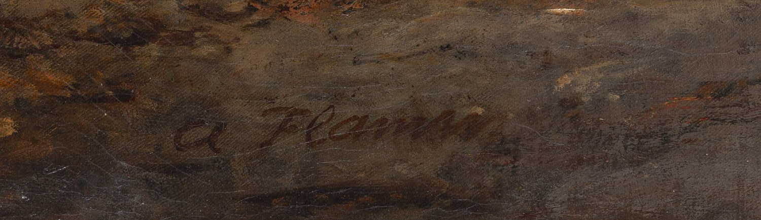 Albert Flamm (1823 Kolonia - 1906 Düsseldorf), Rybacy w zatoce na tle ...