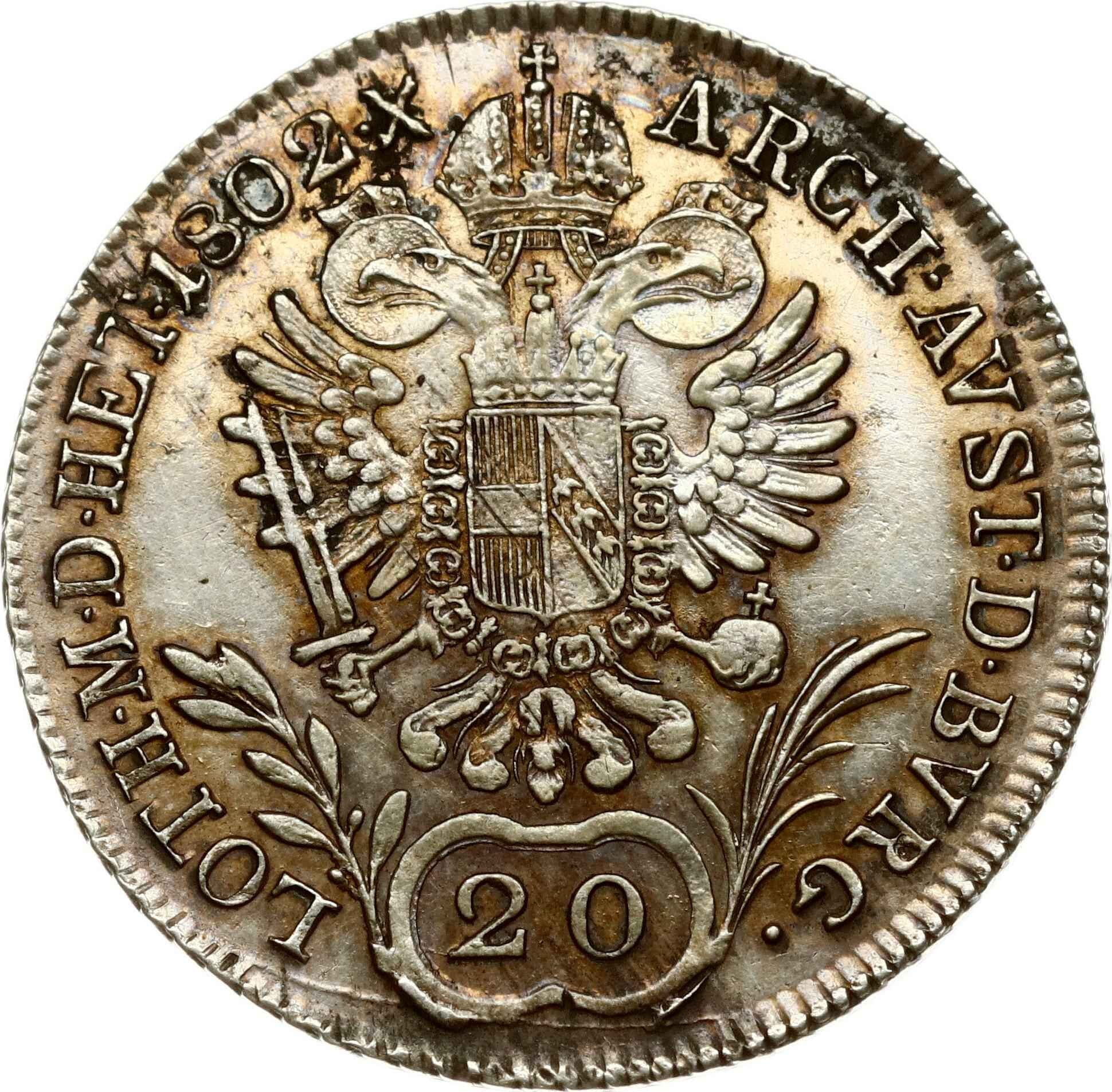 Austria 20 Kreuzer 1802 B - Aukcja internetowa / Licytacja online ...
