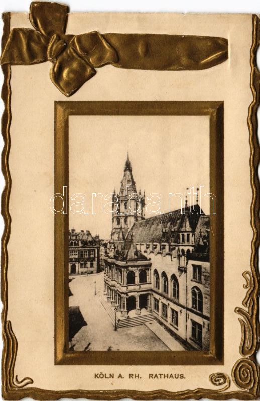 Köln, Cologne; Rathaus / town hall. Art Nouveau, Emb. frame with ribbon ...